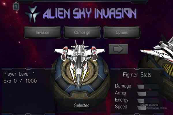 Alien Sky Invasion, War Games - Play Online Free : Atmegame.com